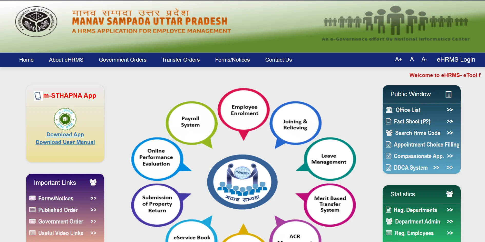 Manav Sampada UP eHRMS - Login, Registration, Update, Status